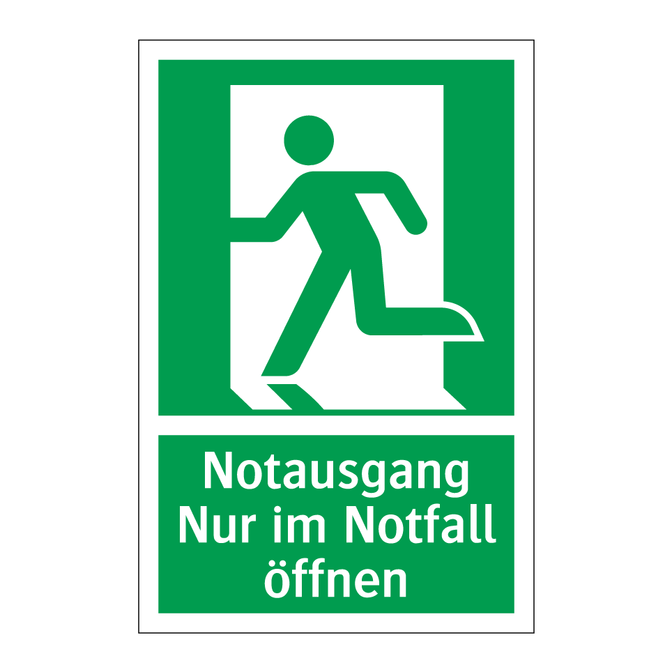 Kauf Notausgang Nur im Notfall öffnen schild | SignOnline | DE-E1022