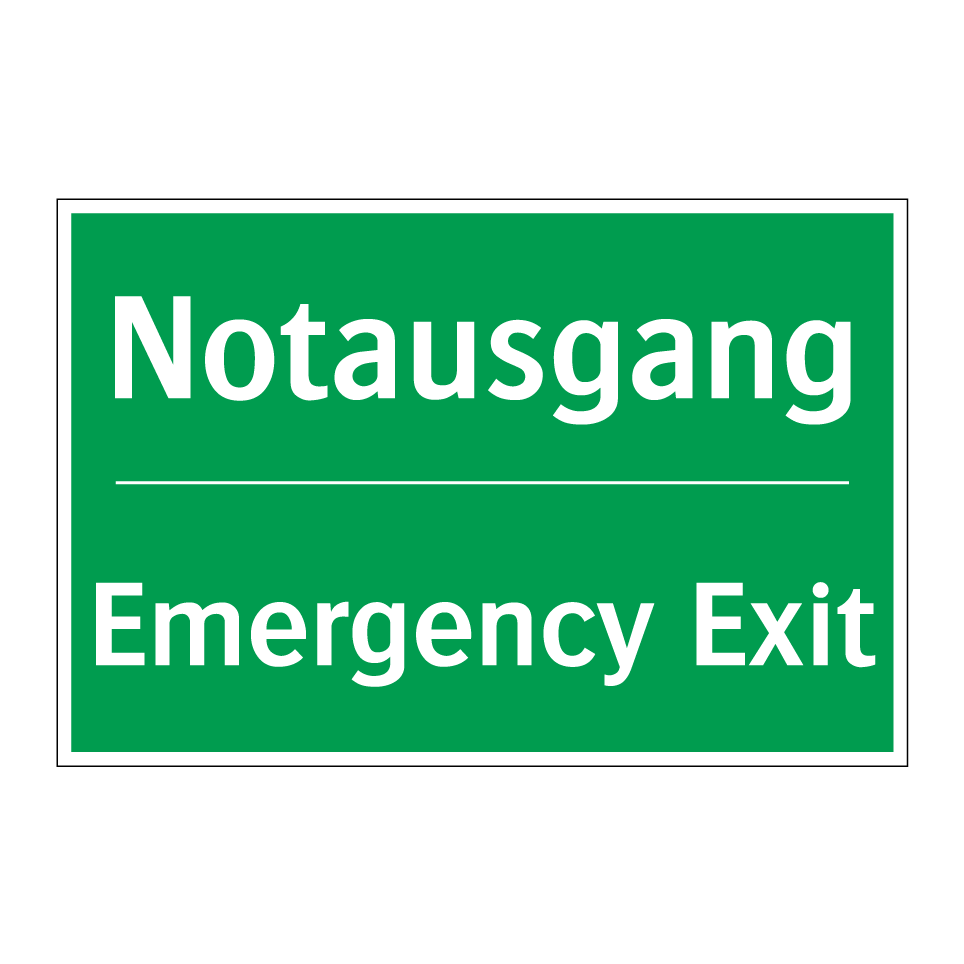 Kauf Notausgang - Emergency Exit schild | SignOnline | DE-E587