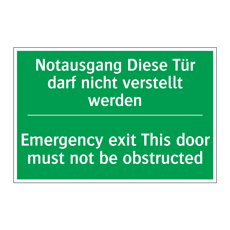 Kauf Notausgang Diese Tür darf nicht /.../ - Emergency exit This door must /.../ schild ...
