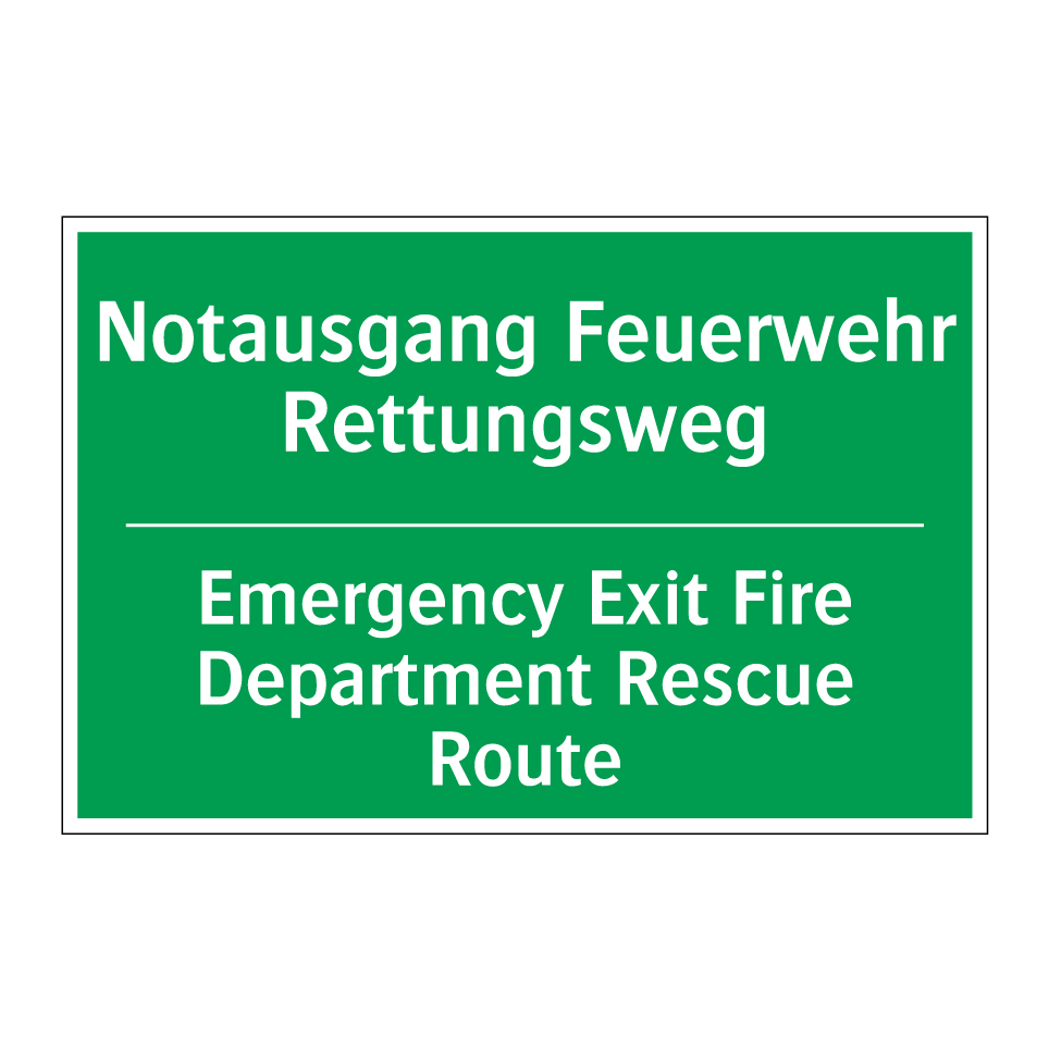 Kauf Notausgang Feuerwehr Rettungsweg /.../ - Emergency Exit Fire Department /.../ schild ...