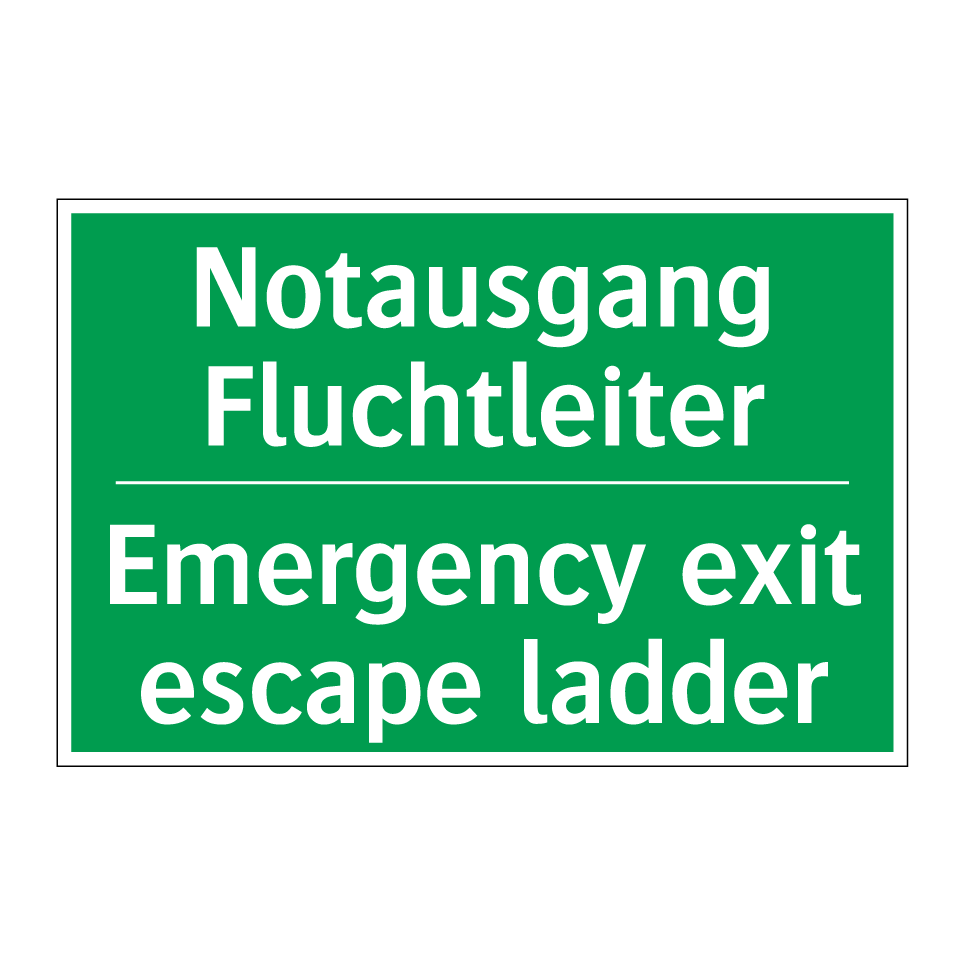 Kauf Notausgang Fluchtleiter - Emergency exit escape ladder schild | SignOnline | DE-E613