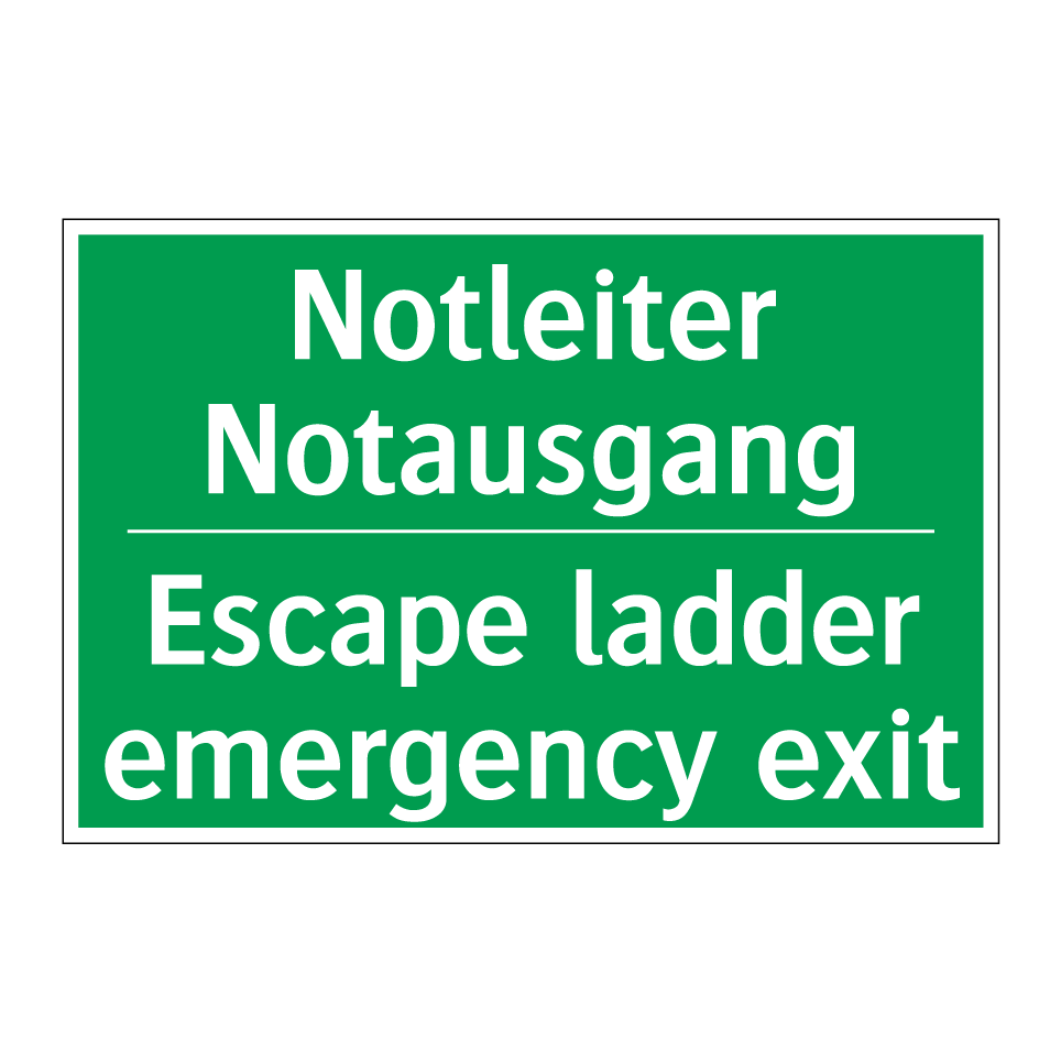 Kauf Notleiter Notausgang - Escape ladder emergency exit schild | SignOnline | DE-E675