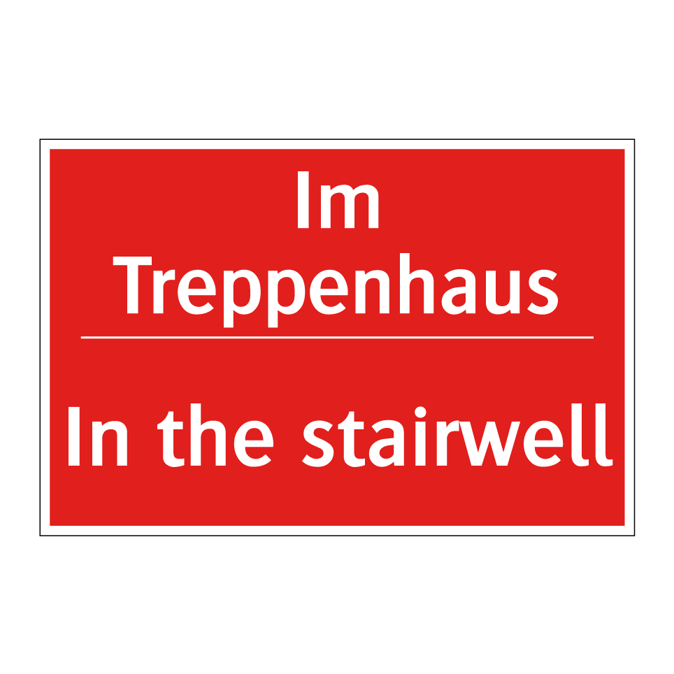 Kauf Im Treppenhaus - In the stairwell schild | SignOnline | DE-F1386