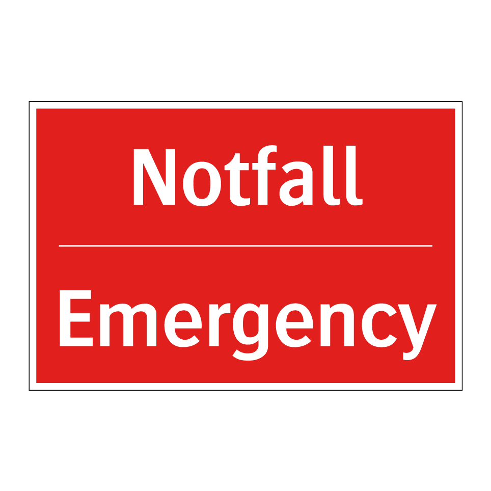 Kauf Notfall - Emergency schild | SignOnline | DE-F1480