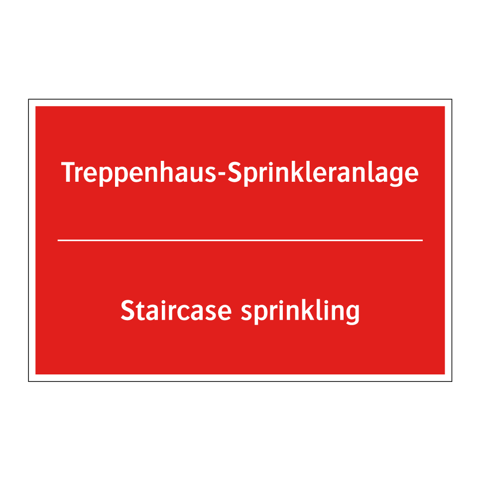Kauf Treppenhaus-Sprinkleranlage - Staircase sprinkling schild | SignOnline | DE-F1623