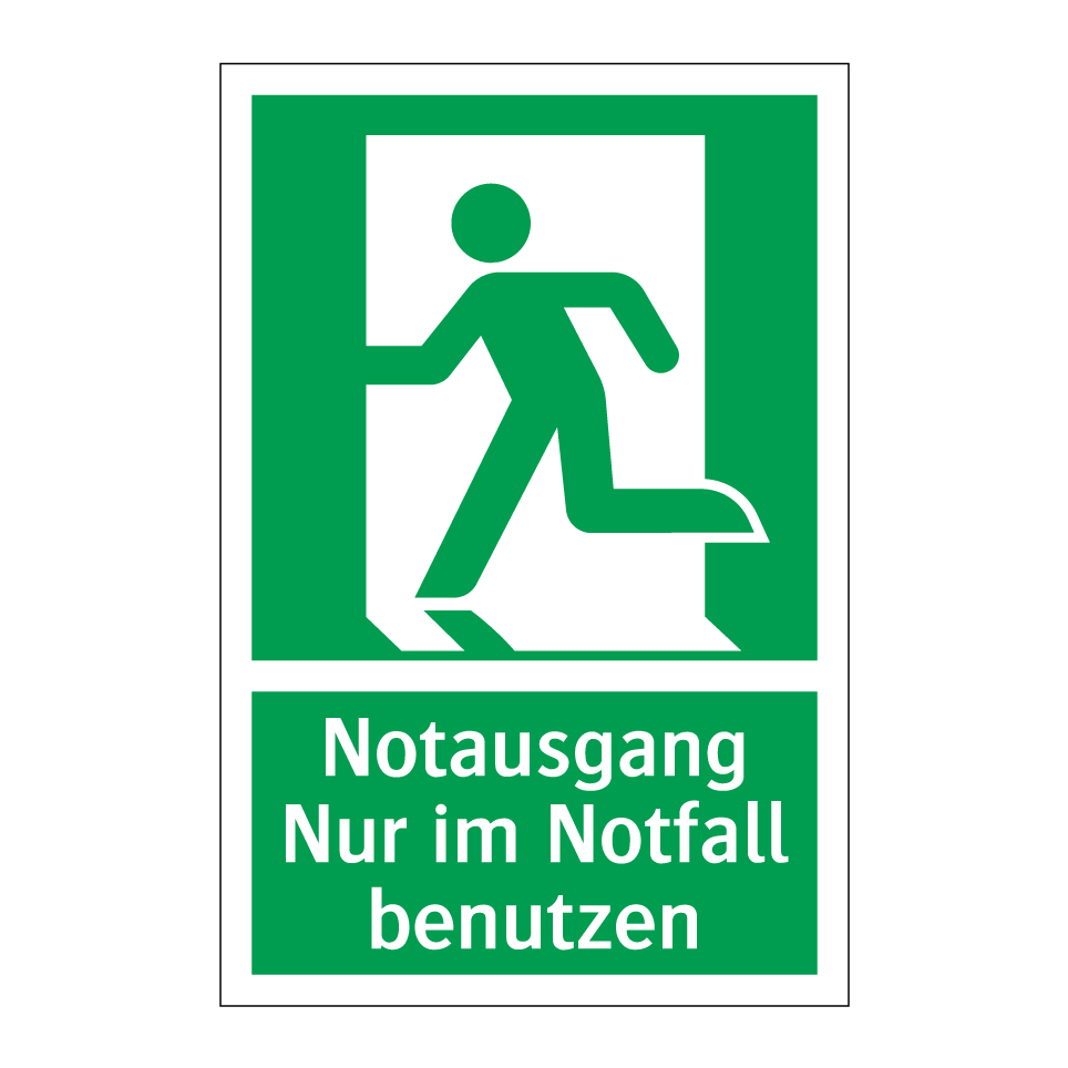Kauf Notausgang Nur im Notfall benutzen schild | SignOnline | DE-E1020