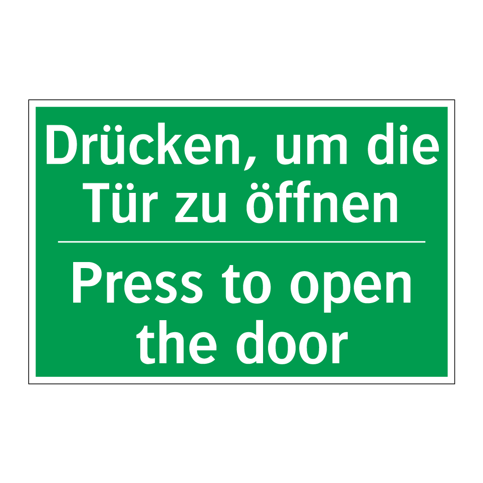 Kauf Drücken, um die Tür zu öffnen - Press to open the door schild ...