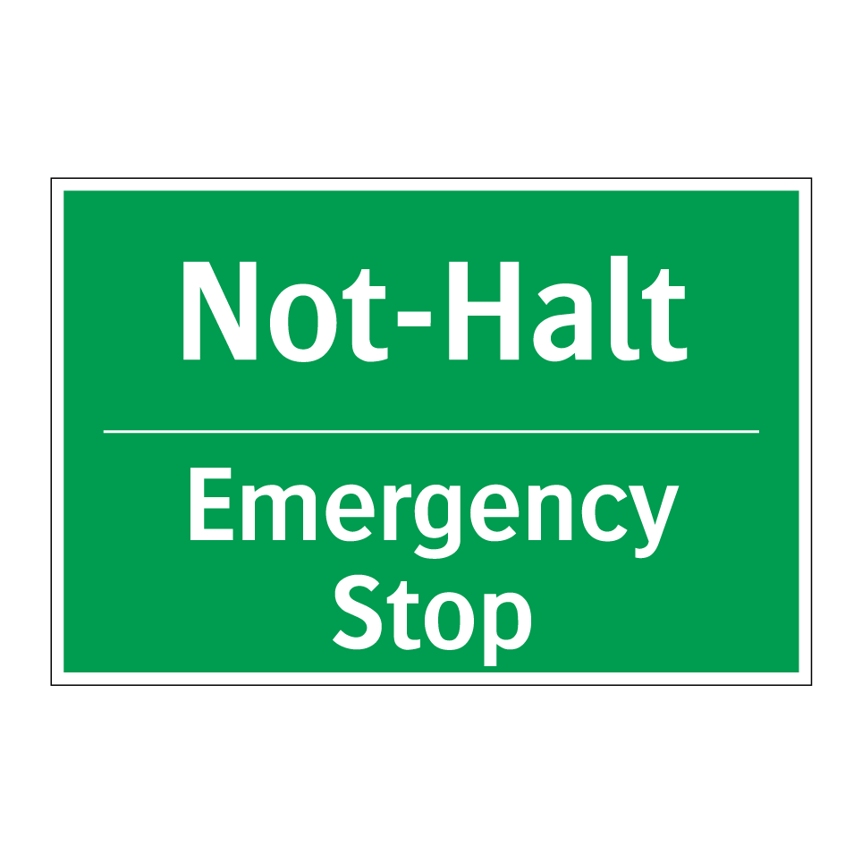 Kauf Not-Halt - Emergency Stop schild | SignOnline | DE-E583