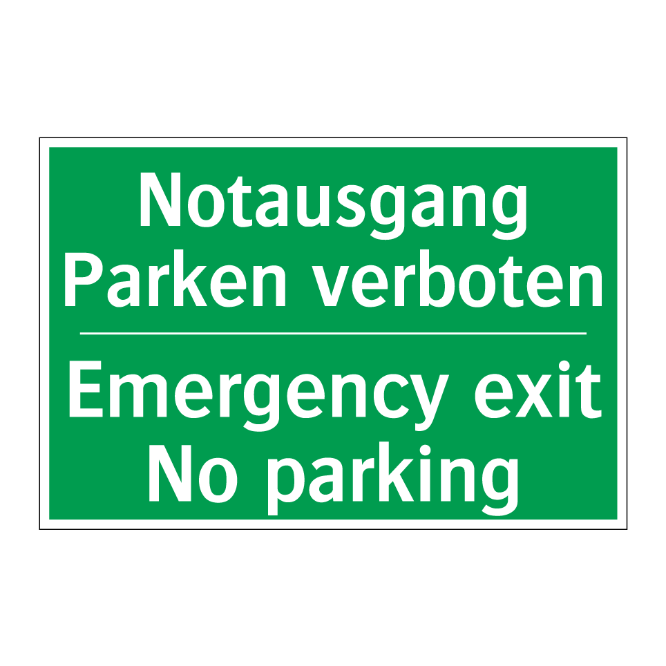 Kauf Notausgang Parken verboten - Emergency exit No parking schild ...