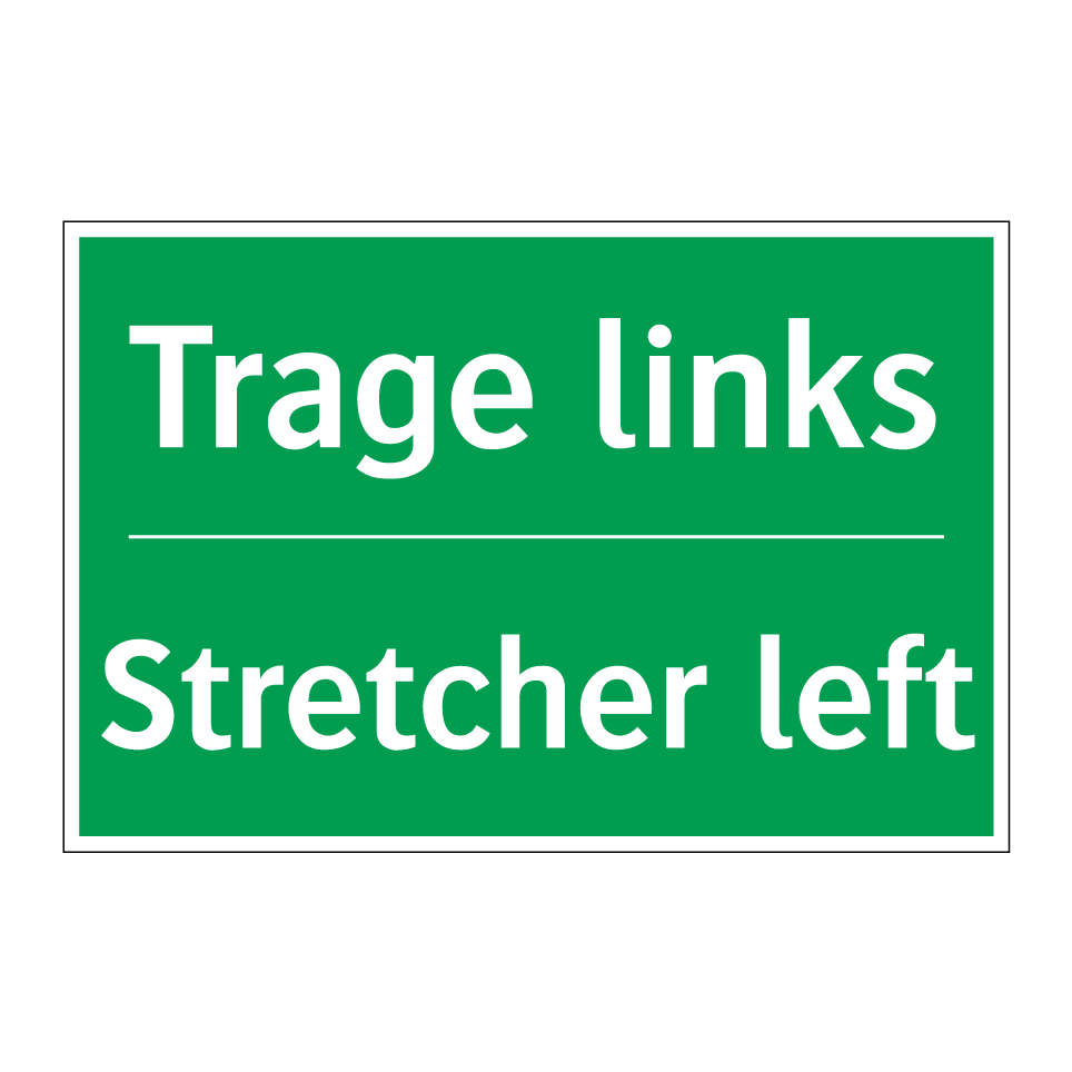 Kauf Trage links - Stretcher left schild | SignOnline | DE-E751