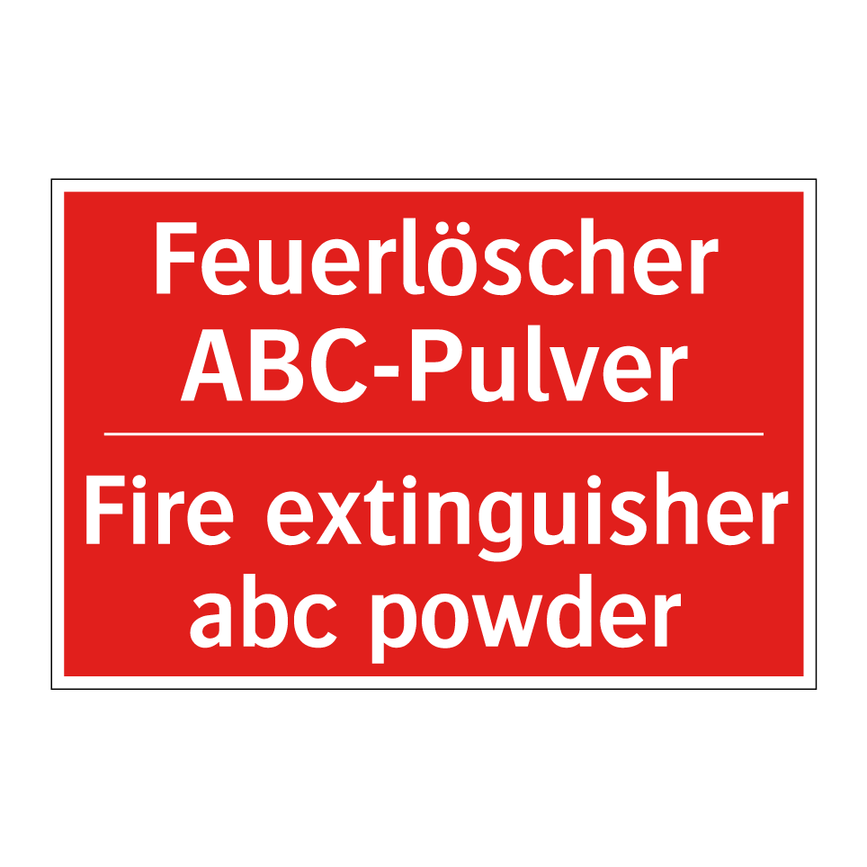 Kauf Feuerlöscher ABC-Pulver - Fire extinguisher abc powder schild ...