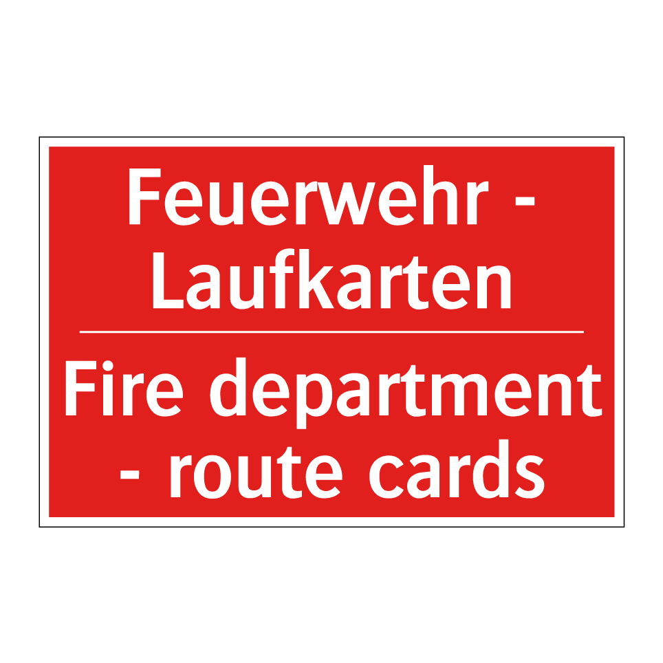 Kauf Feuerwehr - Laufkarten - Fire department - route cards schild ...