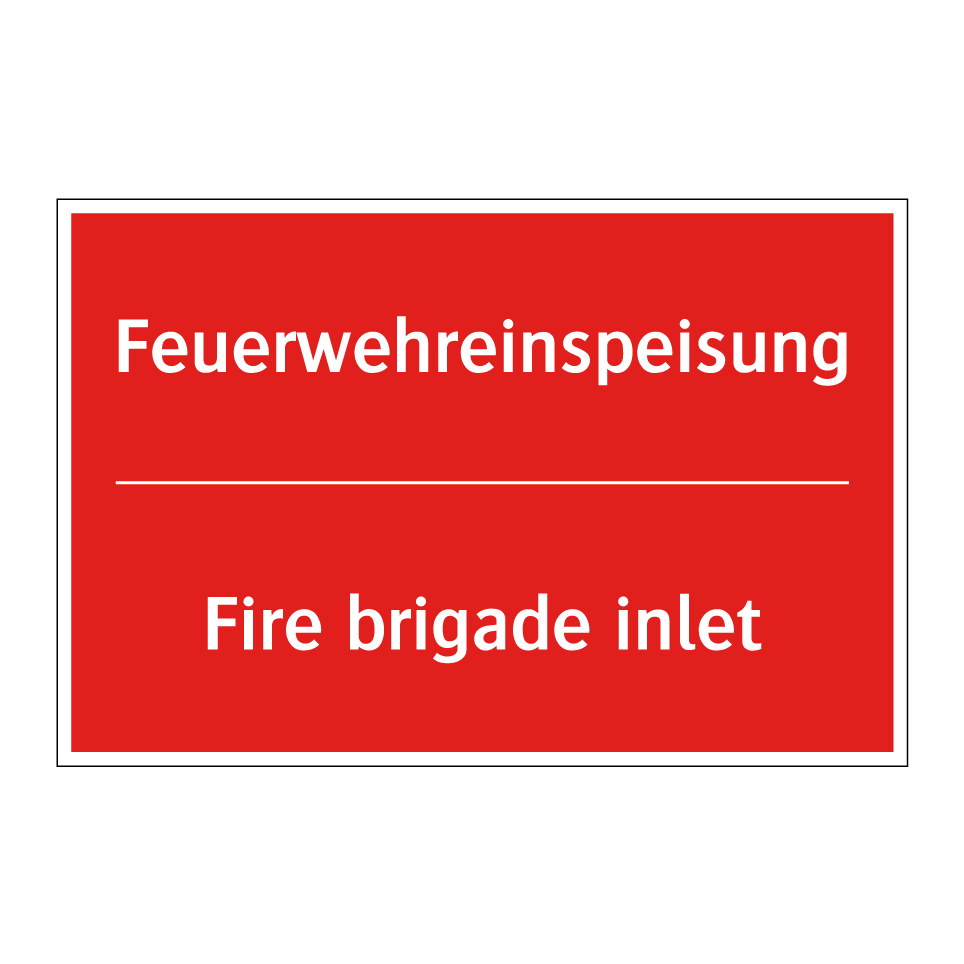 Kauf Feuerwehreinspeisung - Fire brigade inlet schild | SignOnline | DE ...