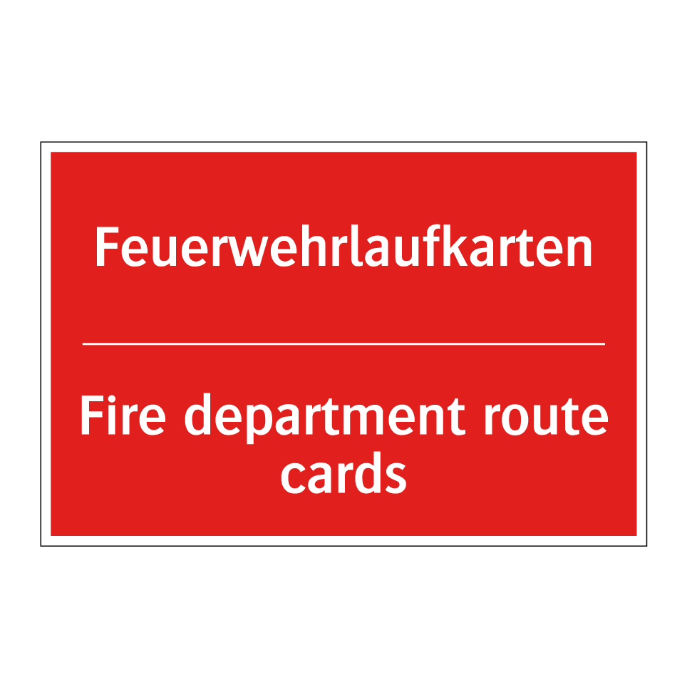 Kauf Feuerwehrlaufkarten - Fire department route cards schild ...