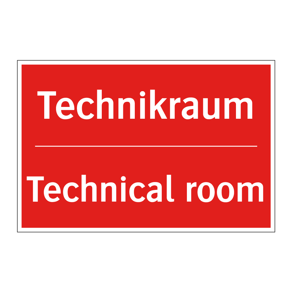 Kauf Technikraum - Technical room schild | SignOnline | DE-F1618