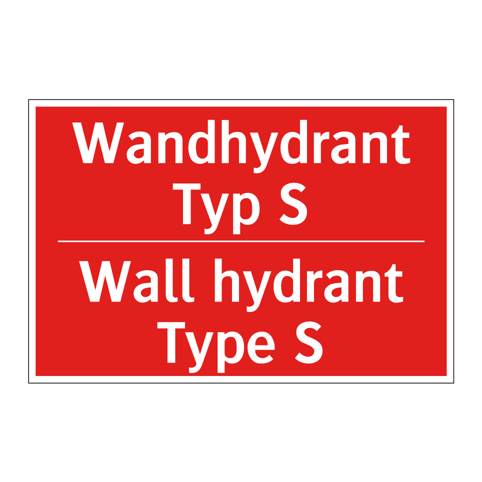 Kauf Wandhydrant Typ S - Wall hydrant Type S schild | SignOnline | DE-F1657
