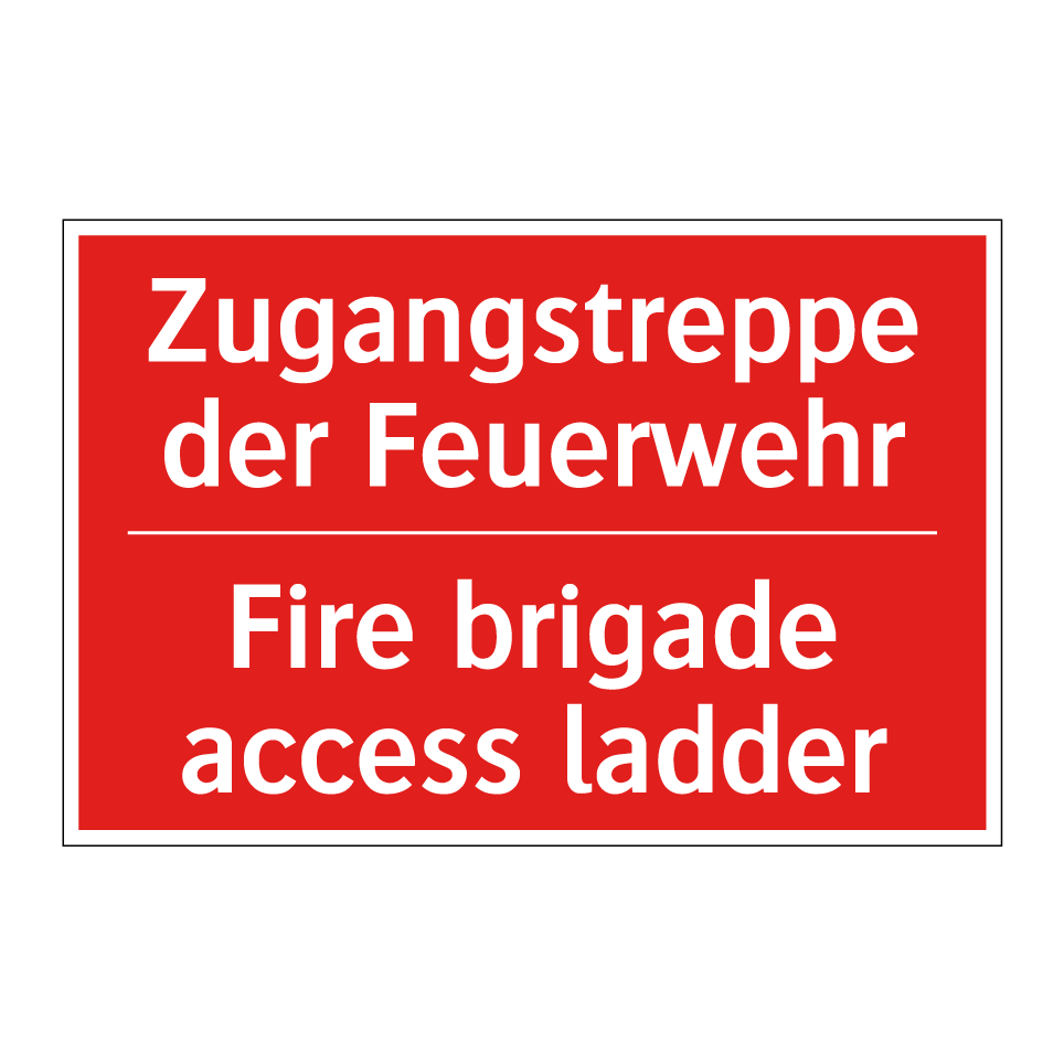 Kauf Zugangstreppe der Feuerwehr - Fire brigade access ladder schild ...