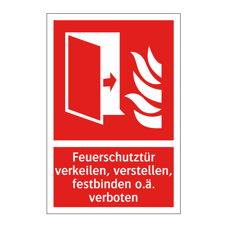 Kauf Feuerschutztür verkeilen, verstellen, festbinden o.ä. verboten ...
