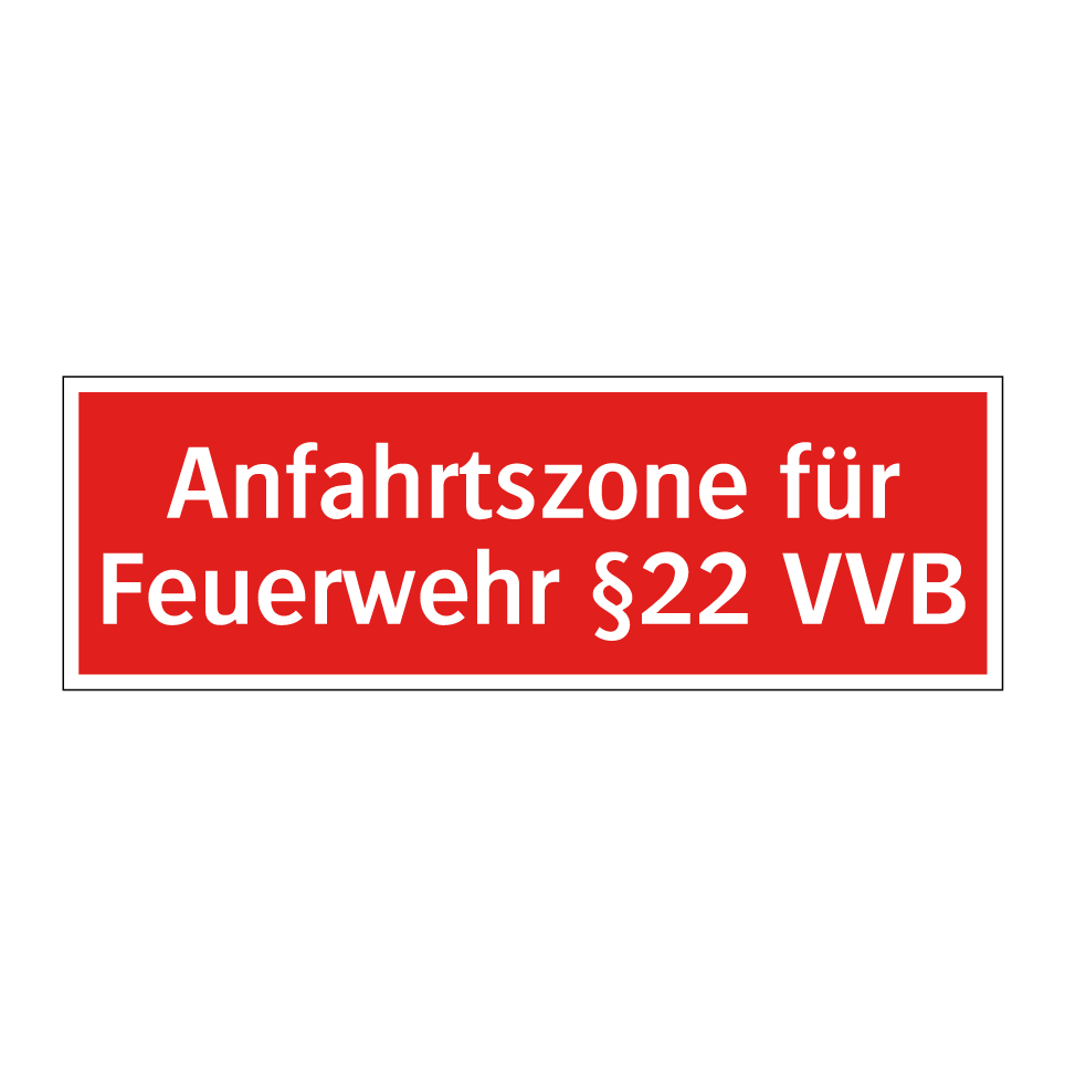 Kauf Anfahrtszone für Feuerwehr §22 VVB schild | SignOnline | DE-F39