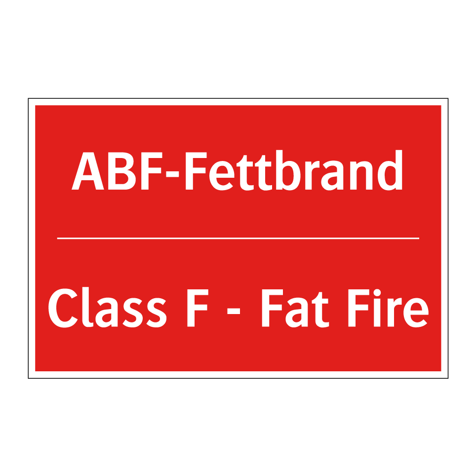 Kauf ABF-Fettbrand - Class F - Fat Fire schild | SignOnline | DE-F870