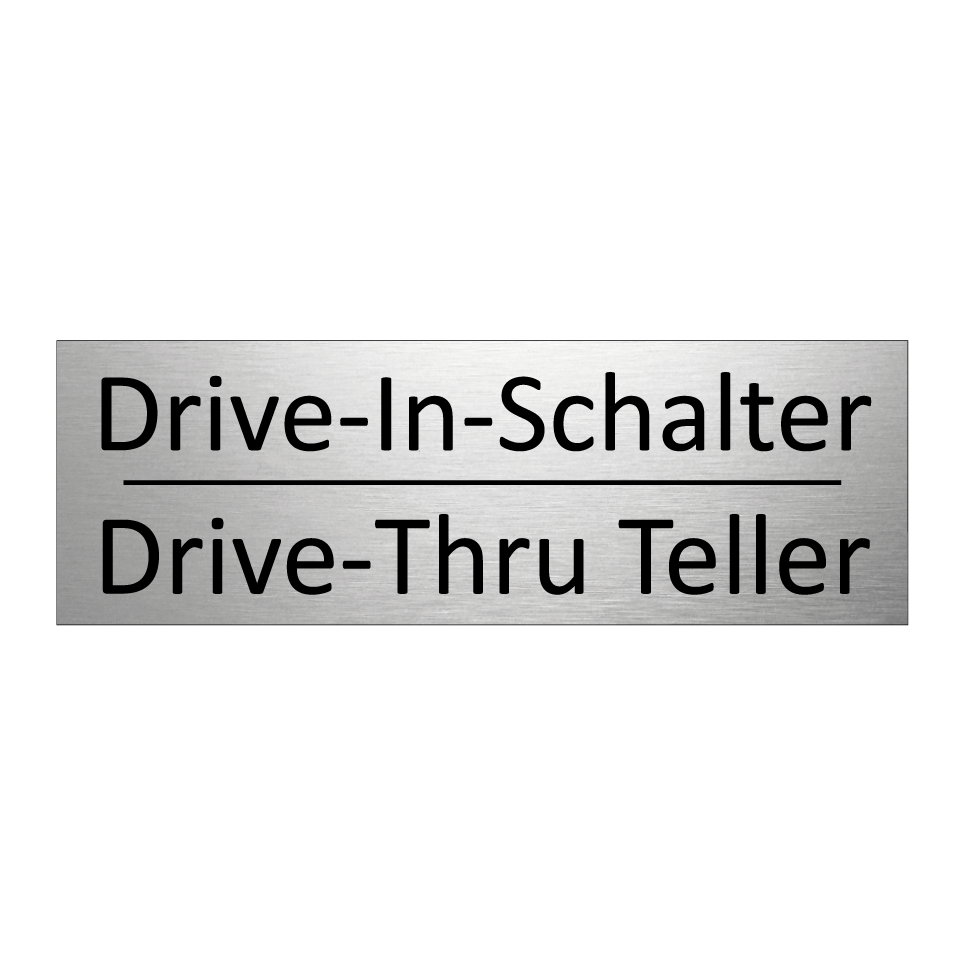 Drive-In-Schalter - Drive-Thru Teller Schild | SignOnline | DE-I3534