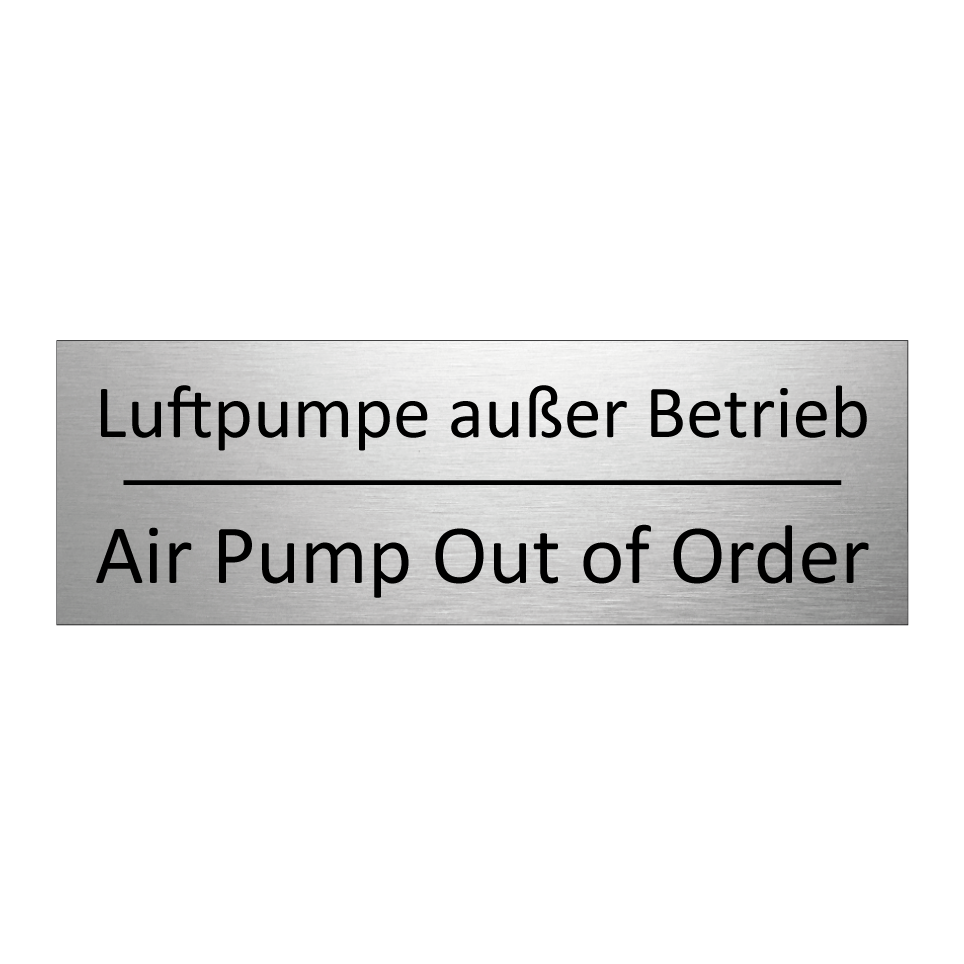 Luftpumpe außer Betrieb - Air Pump Out of Order Schild | SignOnline ...