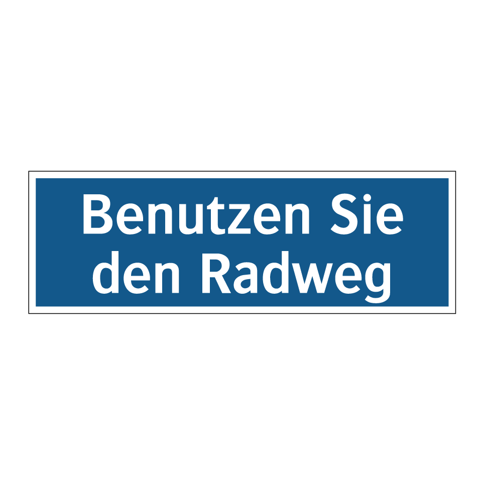 Kauf Benutzen Sie den Radweg schild | SignOnline | DE-M1172