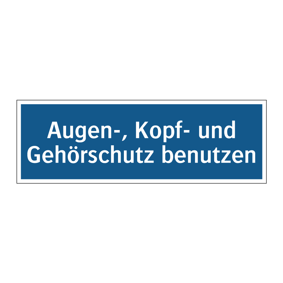 Kauf Augen-, Kopf- und Gehörschutz benutzen schild | SignOnline | DE-M125