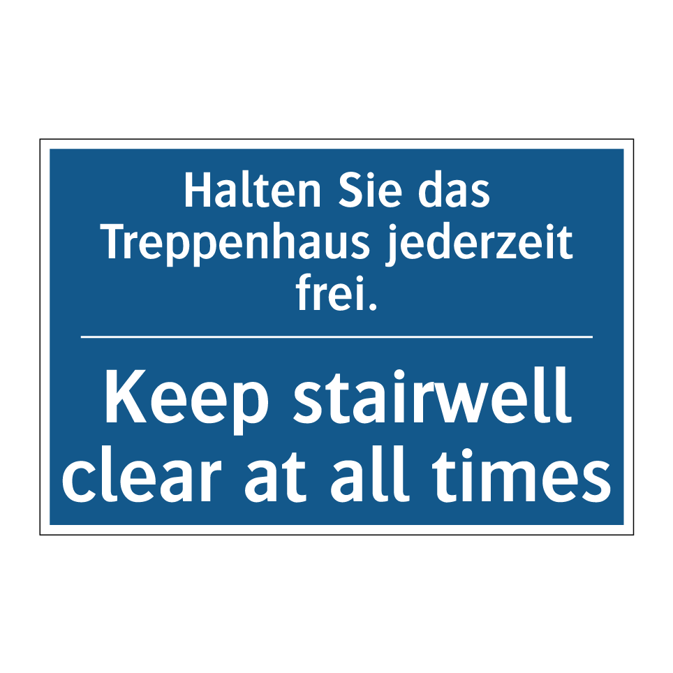 Kauf Halten Sie das Treppenhaus jederzeit /.../ - Keep stairwell clear ...