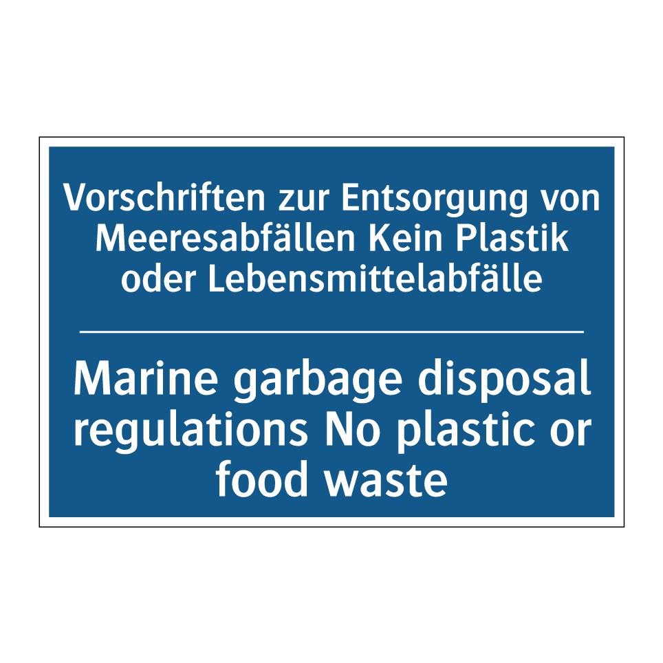 Kauf Vorschriften zur Entsorgung von /.../ - Marine garbage disposal ...