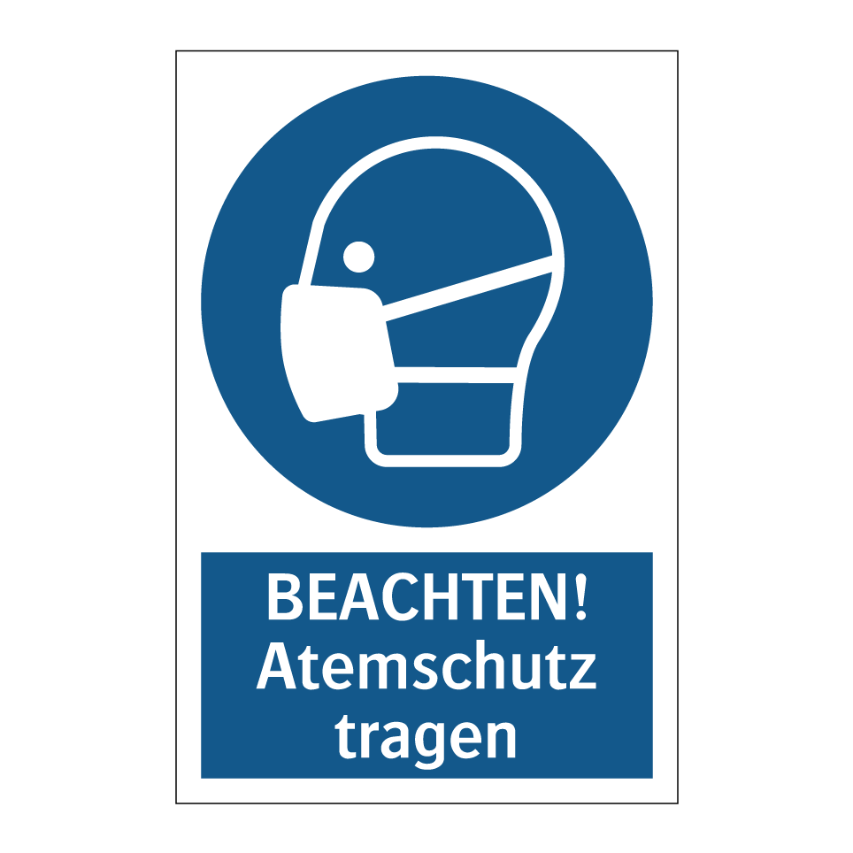 Kauf BEACHTEN! Atemschutz tragen schild | SignOnline | DE-M2713