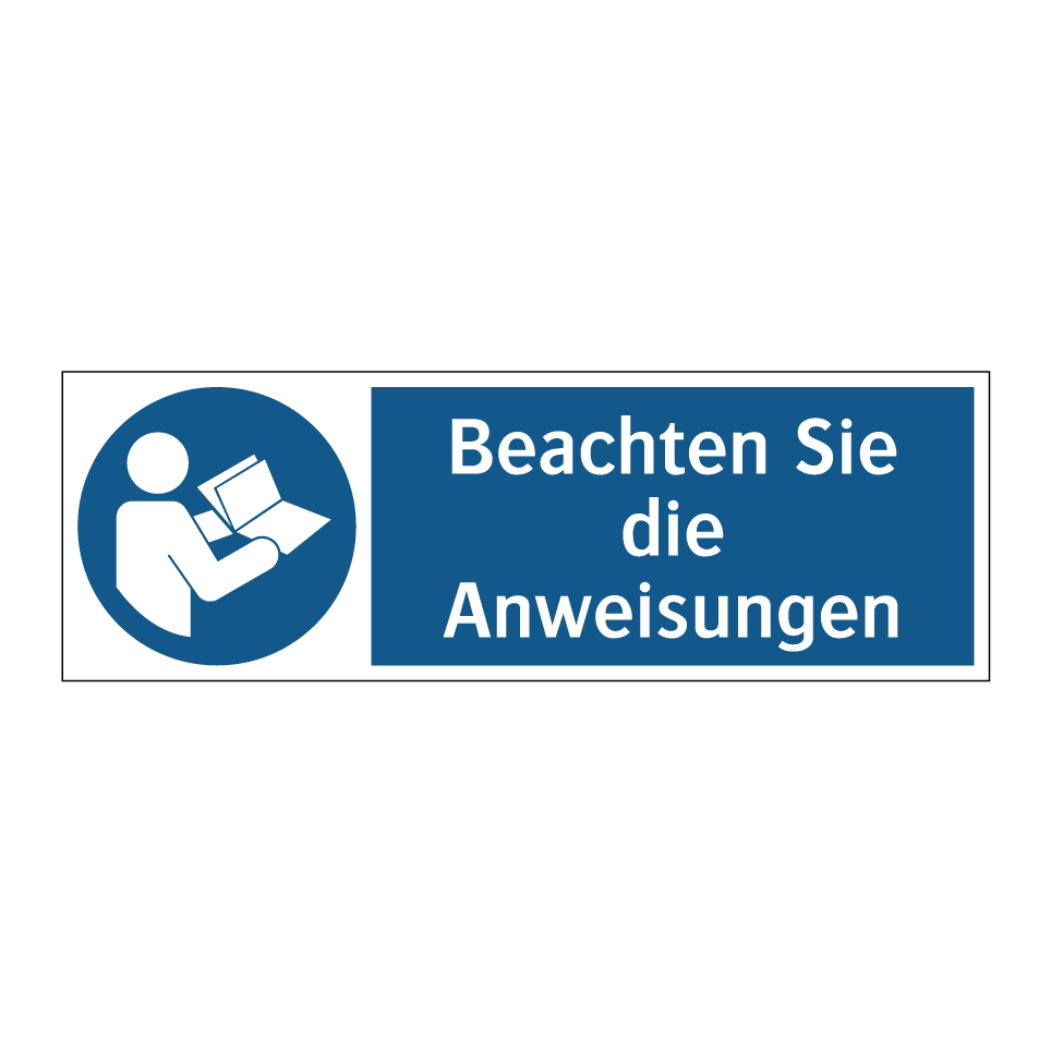 Kauf Beachten Sie die Anweisungen schild | SignOnline | DE-M4557