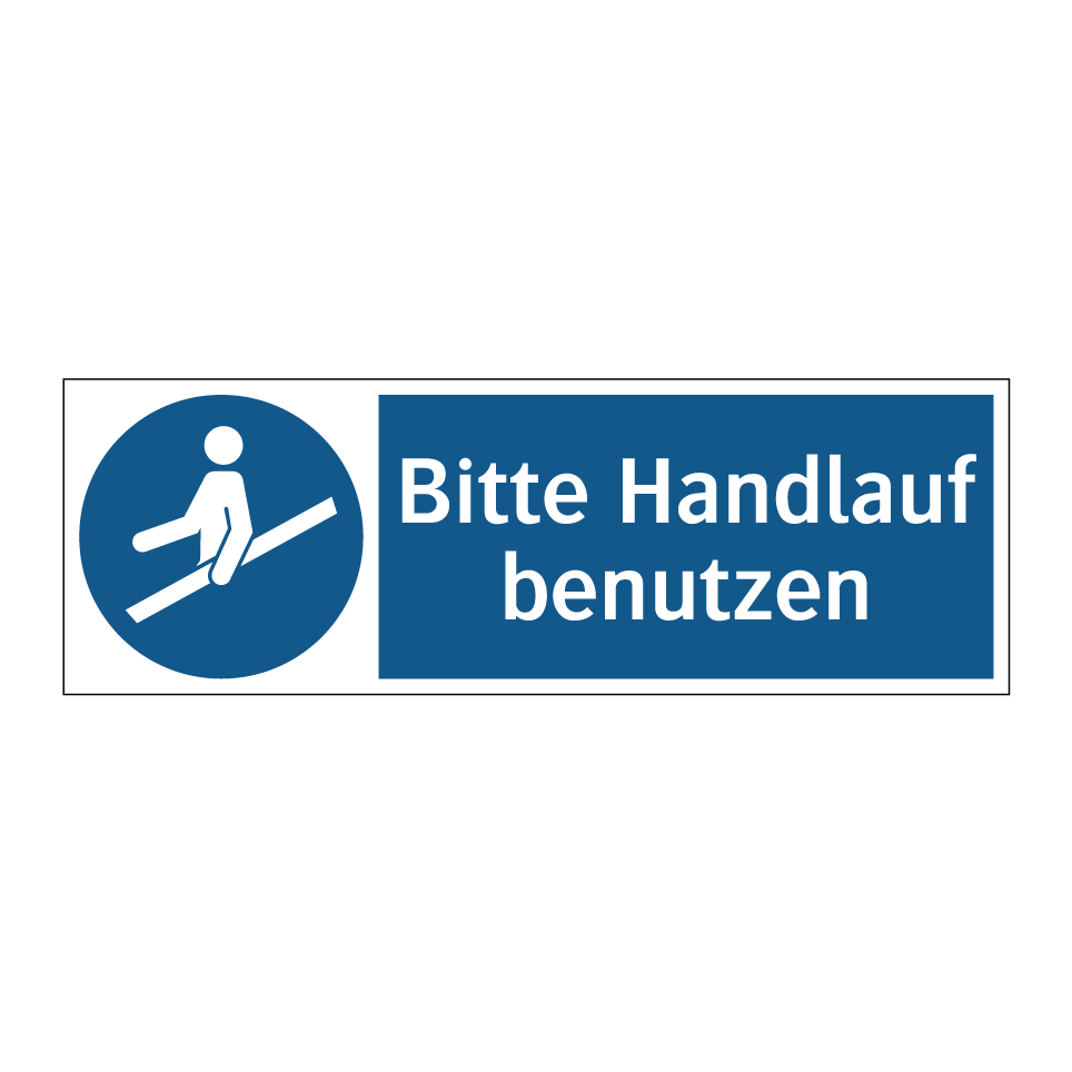 Kauf Bitte Handlauf benutzen schild | SignOnline | DE-M4628