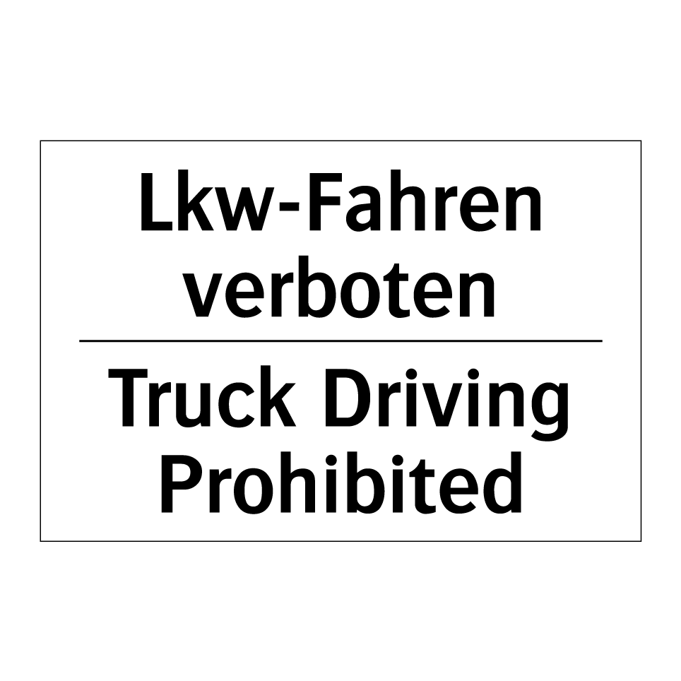 Kauf Lkw-Fahren verboten - Truck Driving Prohibited schild | SignOnline ...