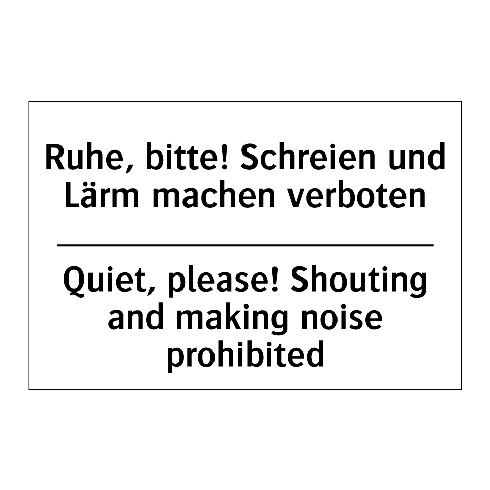 Kauf Ruhe, bitte! Schreien und Lärm /.../ - Quiet, please! Shouting and ...