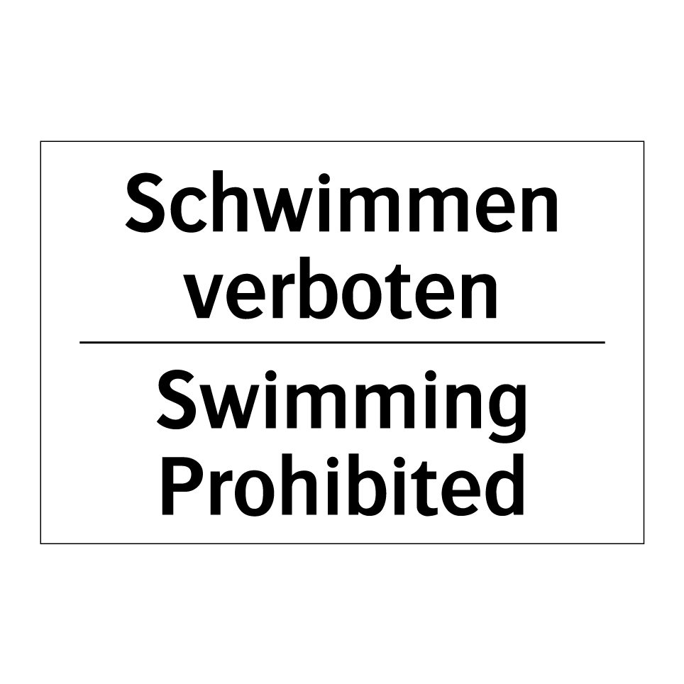 Kauf Schwimmen verboten - Swimming Prohibited schild | SignOnline | DE ...