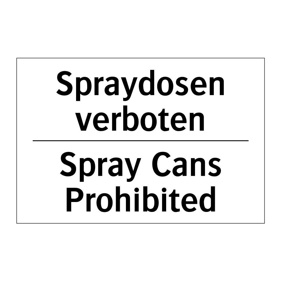 Kauf Spraydosen verboten - Spray Cans Prohibited schild | SignOnline ...