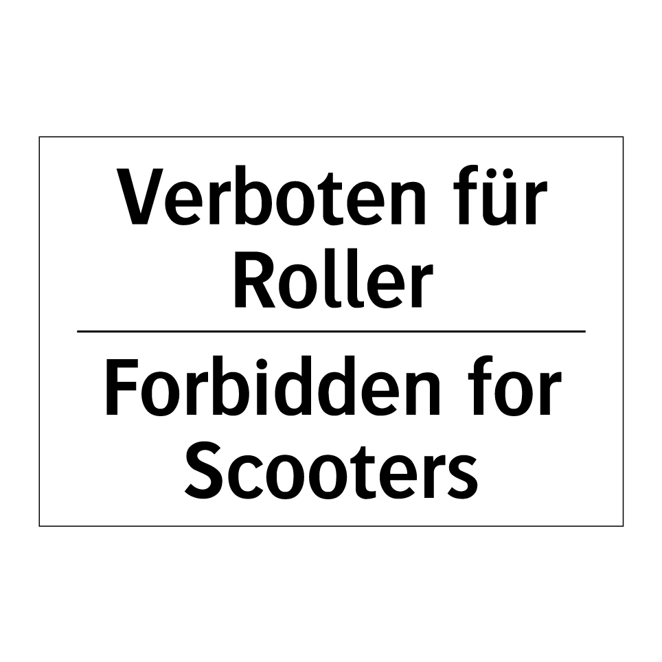 Kauf Verboten für Roller - Forbidden for Scooters schild | SignOnline ...