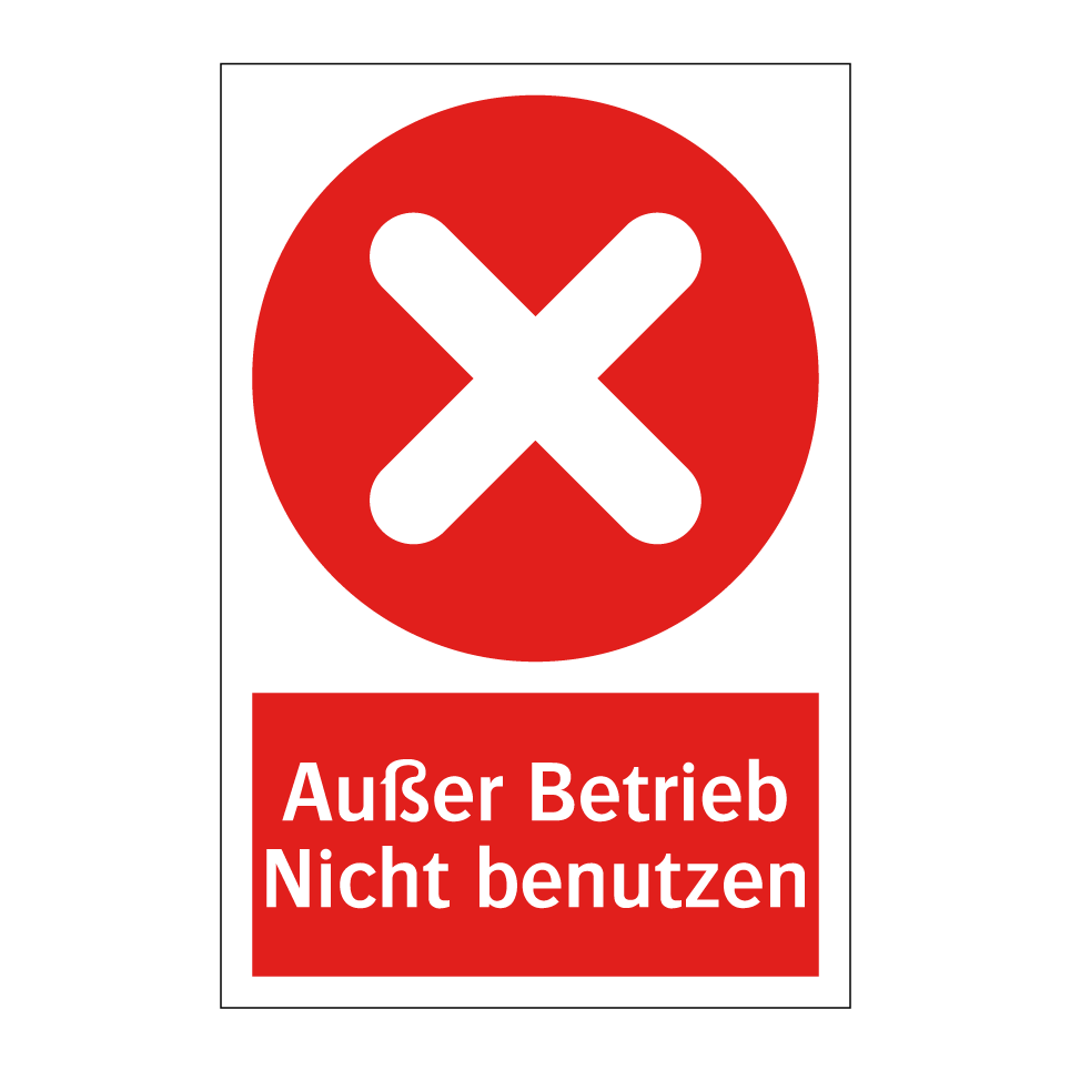 Kauf Außer Betrieb Nicht benutzen schild | SignOnline | DE-P4544