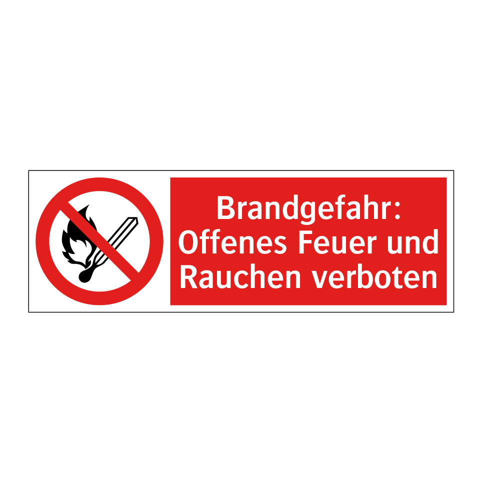 Kauf Brandgefahr: Offenes Feuer und Rauchen verboten schild ...