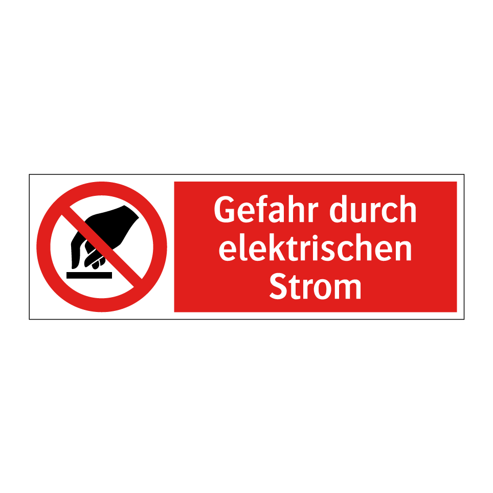 Kauf Gefahr durch elektrischen Strom schild | SignOnline | DE-P7332