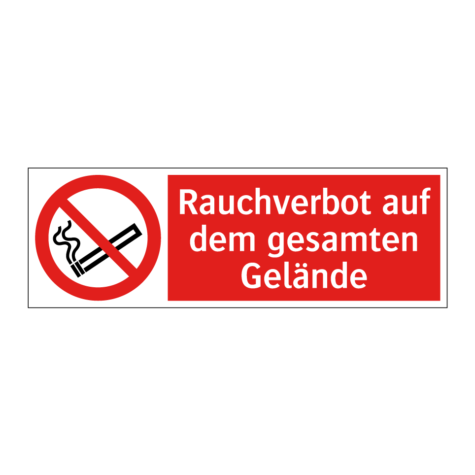 Kauf Rauchverbot auf dem gesamten Gelände schild | SignOnline | DE-P8295
