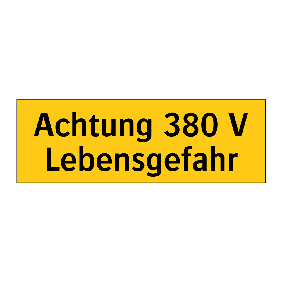 Kauf Achtung 380 V Lebensgefahr schild | SignOnline | DE-W161