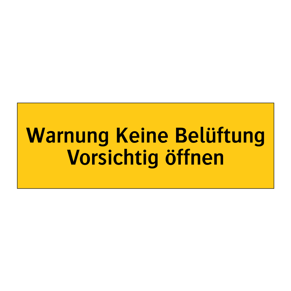 Kauf Warnung Keine Belüftung Vorsichtig öffnen schild | SignOnline | DE ...