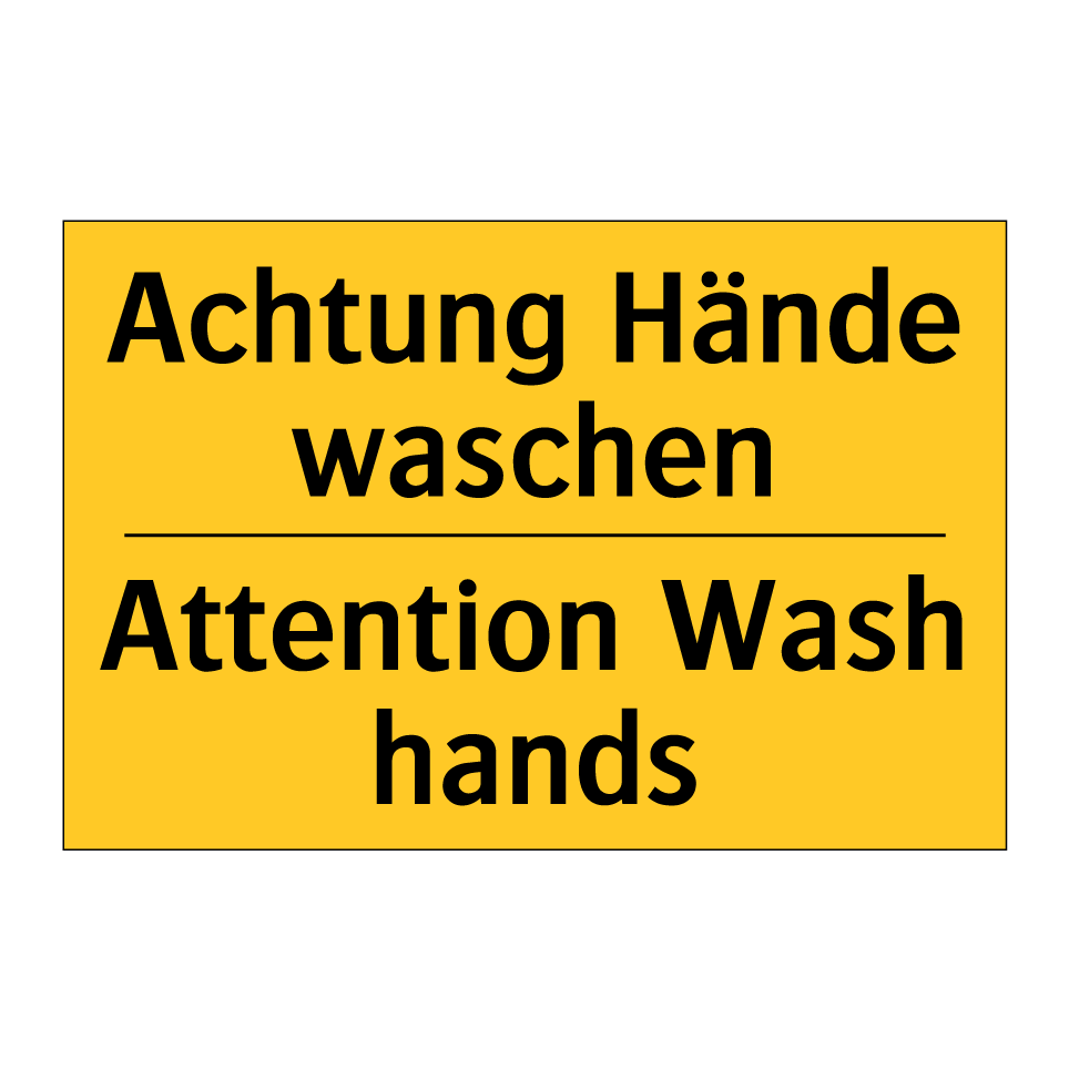 Kauf Achtung Hände waschen - Attention Wash hands schild | SignOnline ...