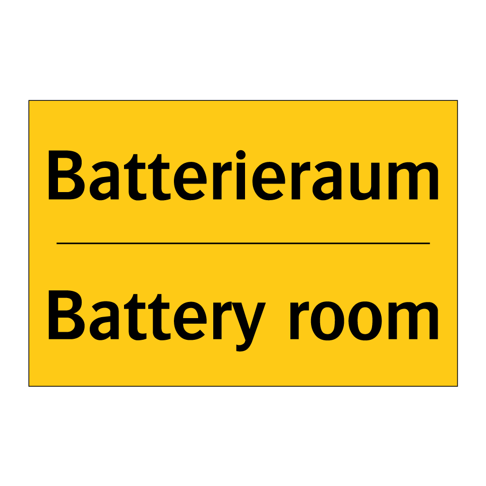 Kauf Batterieraum - Battery room schild | SignOnline | DE-W2424