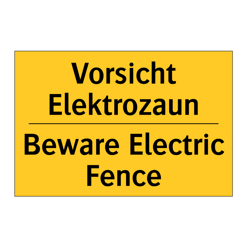 Kauf Vorsicht Elektrozaun - Beware Electric Fence schild | SignOnline ...