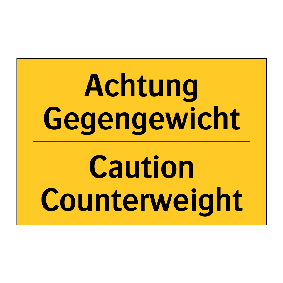 Kauf Achtung Gegengewicht - Caution Counterweight schild | SignOnline ...