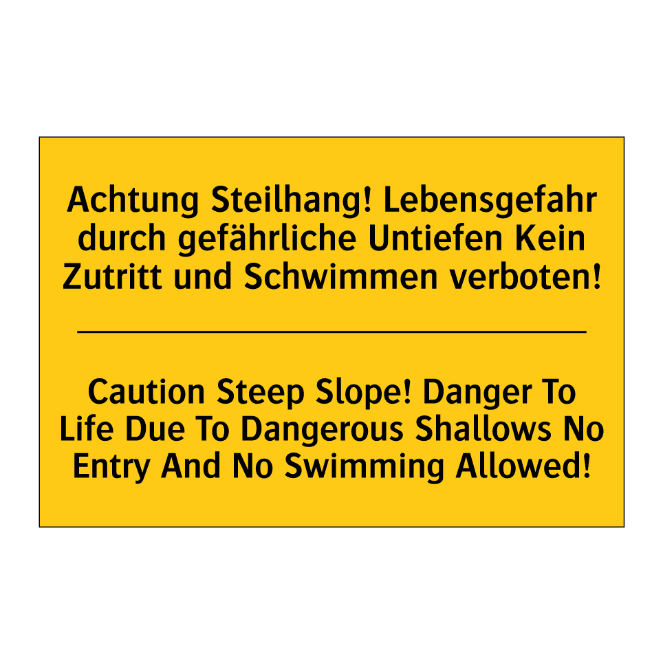 Kauf Achtung Steilhang! Lebensgefahr /.../ - Caution Steep Slope ...