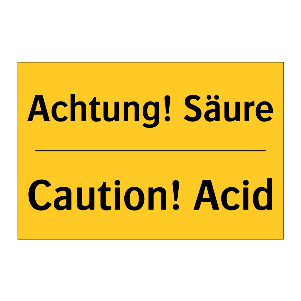 Kauf Achtung! Säure - Caution! Acid schild | SignOnline | DE-W2863